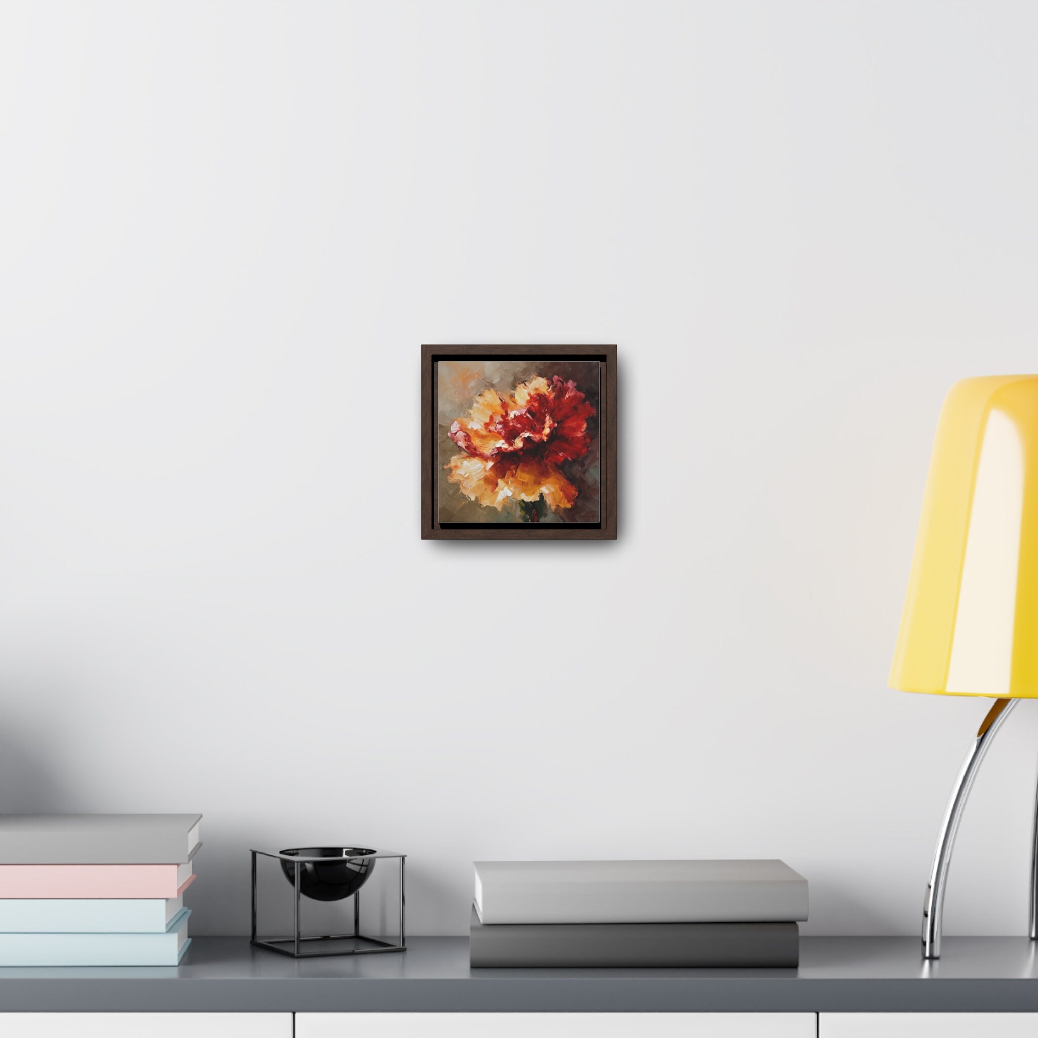 January Birth Flower Carnation Oil Painting Print on Framed Wrapped ...