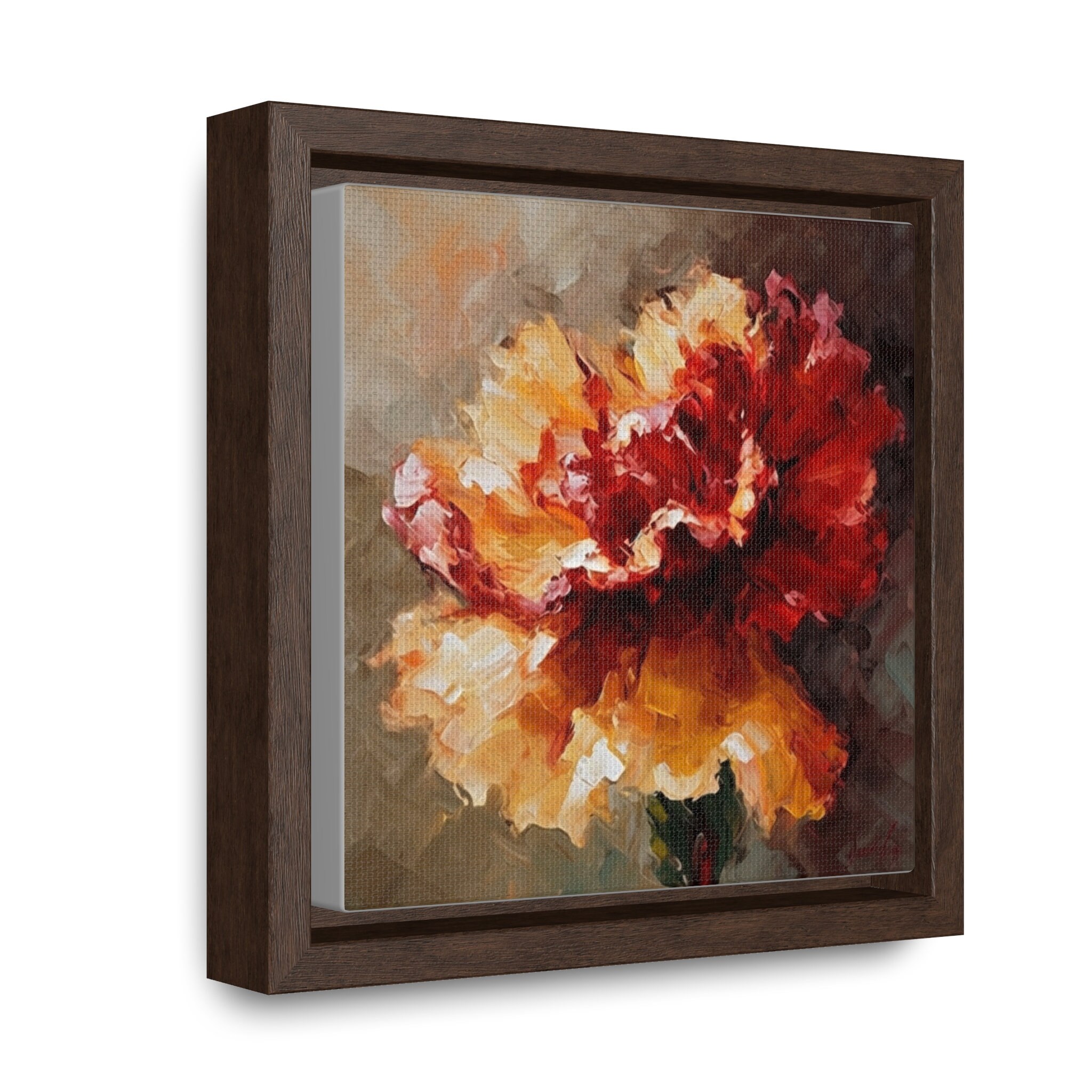 January Birth Flower - Carnation Oil Painting Print on Framed Wrapped ...