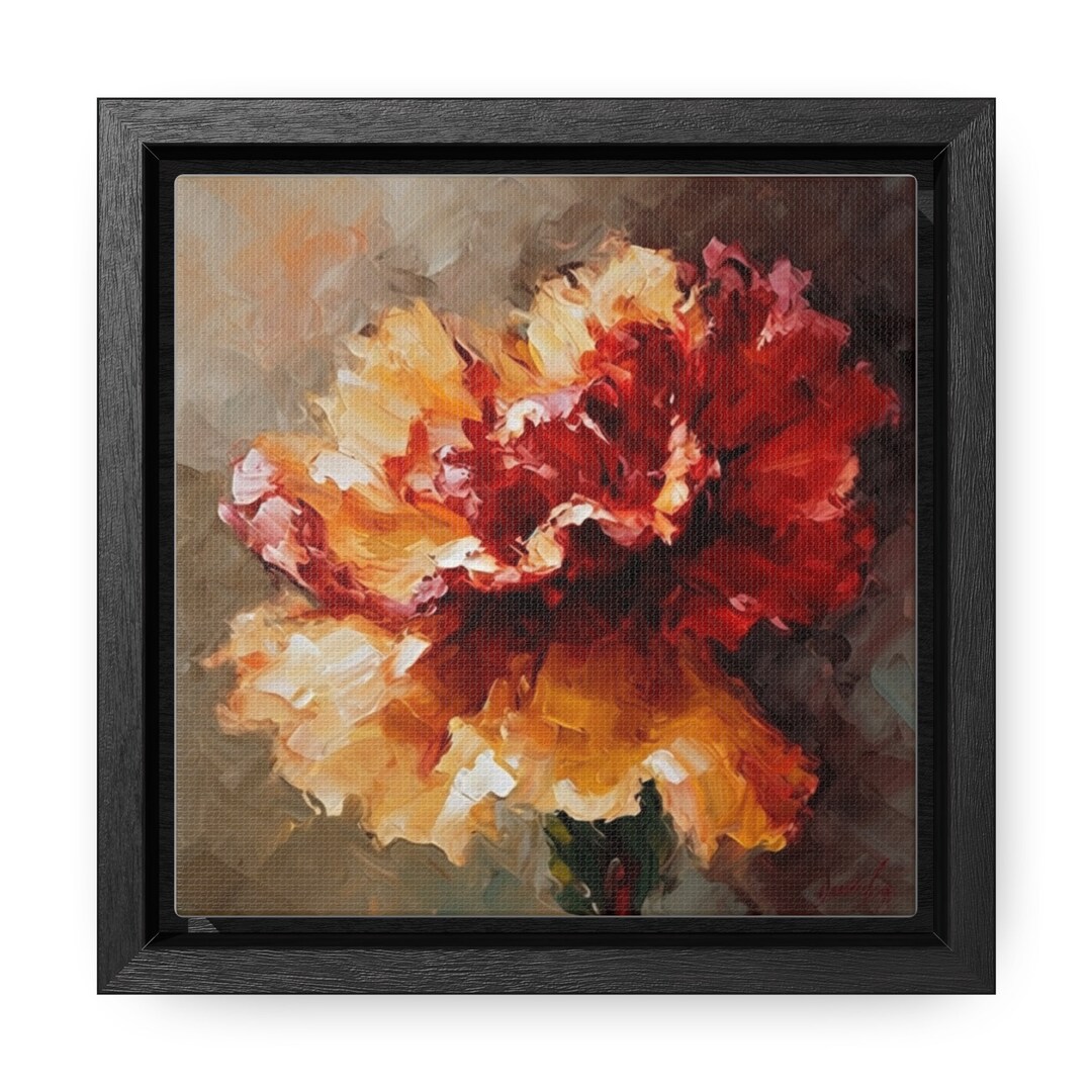 January Birth Flower - Carnation Oil Painting Print on Framed Wrapped ...