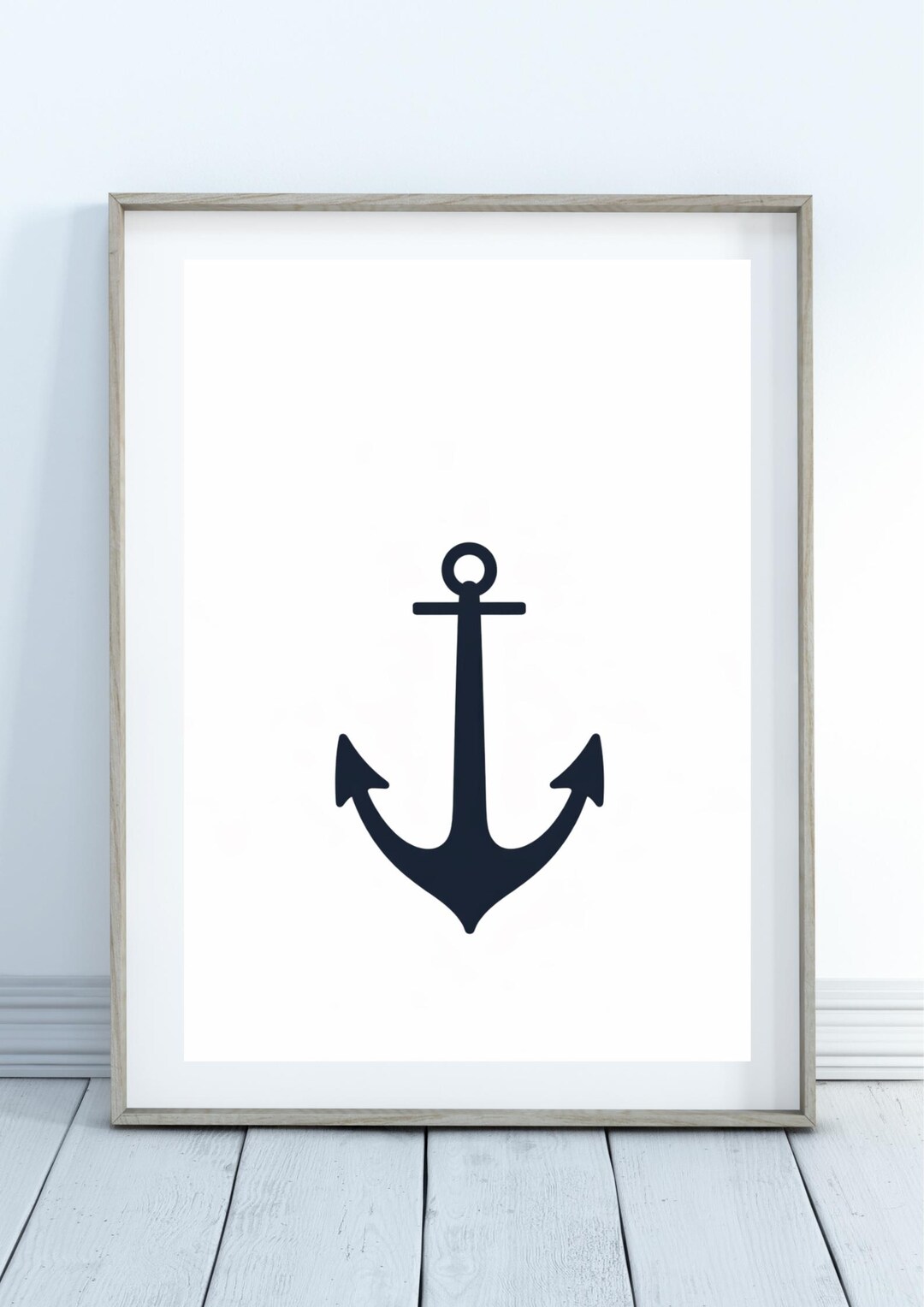 Maritime Poster A3 Anchor Dark Navy Minimal Art Digital Download - Etsy