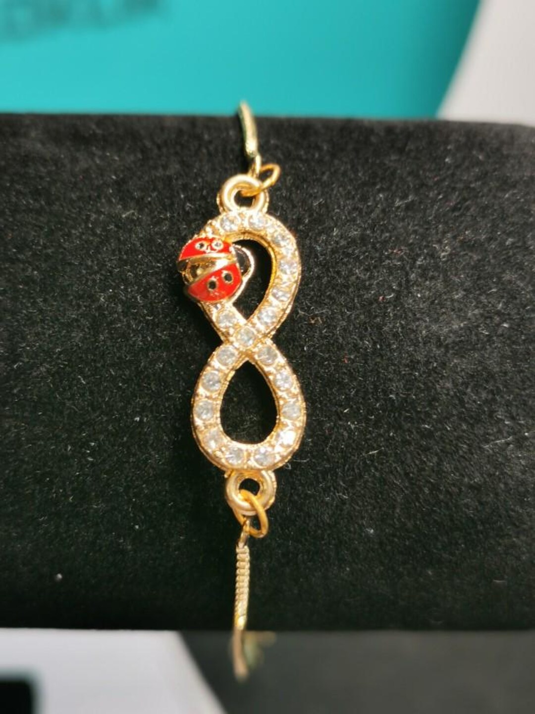 Gold Gem Infinity Ladybug Bracelet (medium Sized) - Etsy