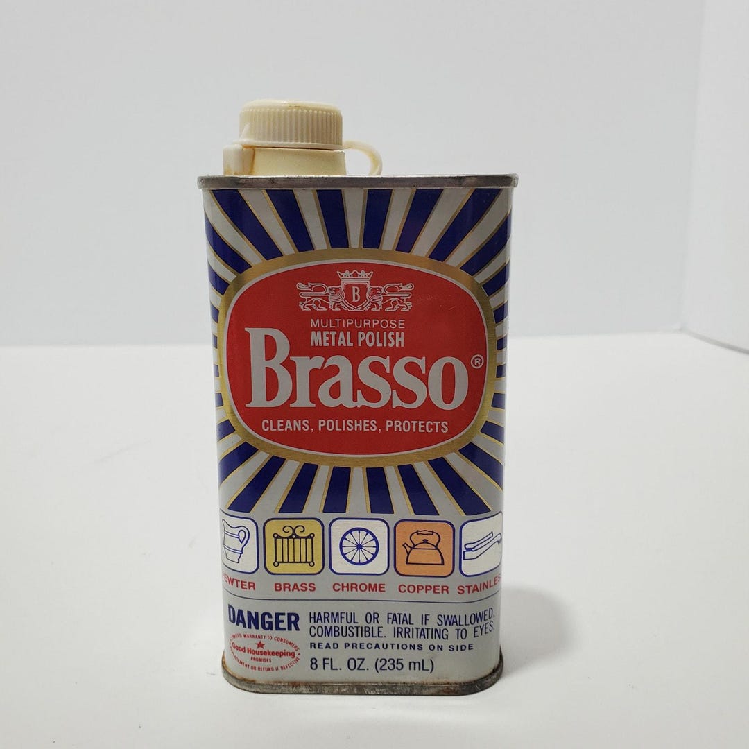 Vintage Brasso Can 85% Full, Metal Polish Advertising Collectible ...