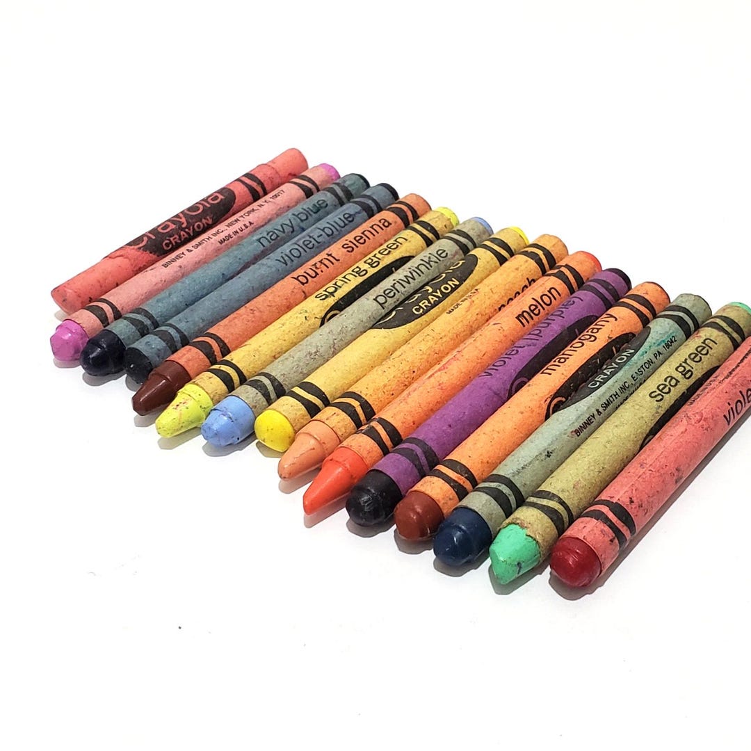 Retired Vintage Crayola Crayons USED Lot of 15 Thistle Lemon-yellow - Etsy