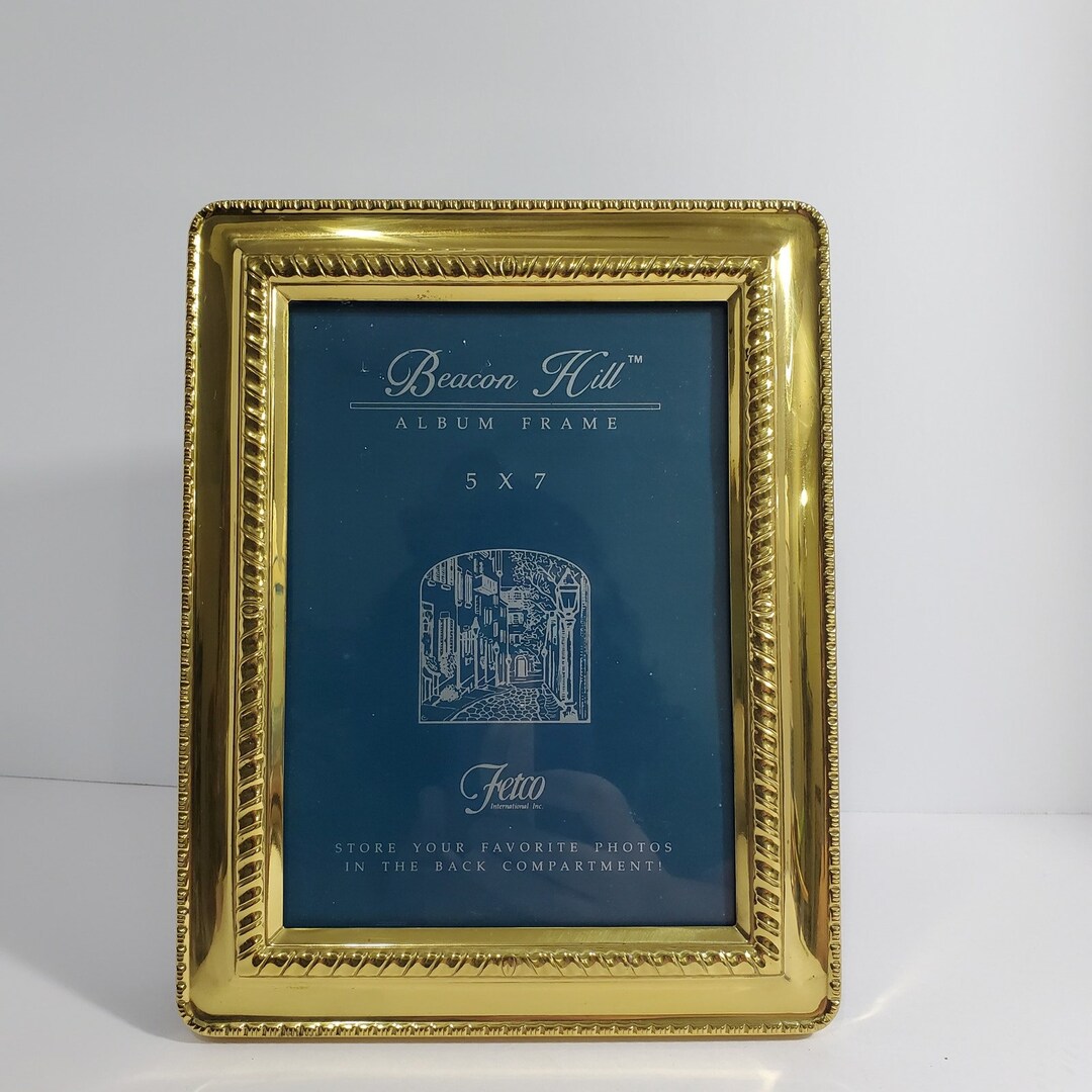 Vtg Beacon Hill Album Frame Gold Storage Compartment by Fetco 5x7 ...