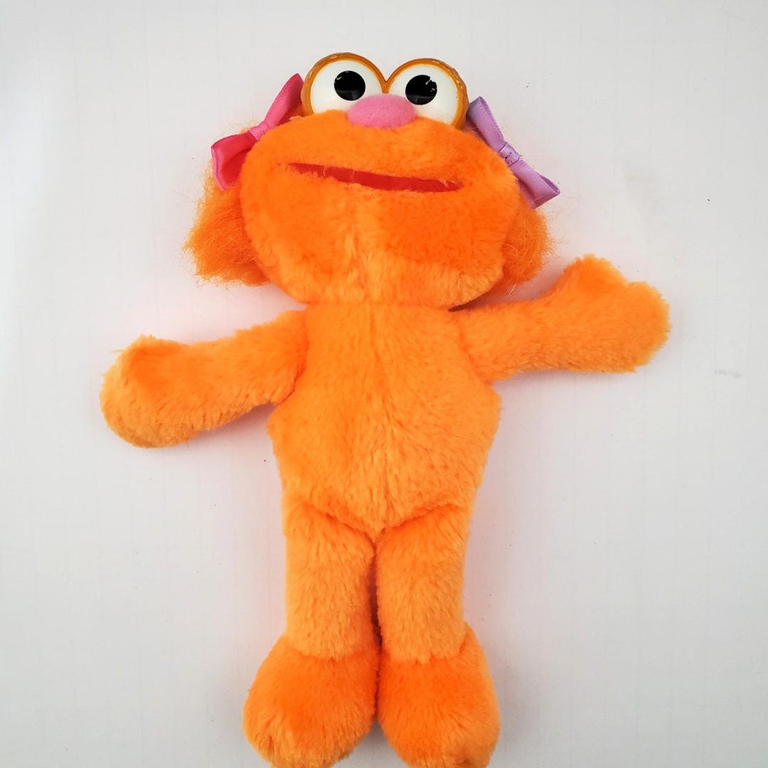 Vtg Zoe Stuffed Animal Playskool 10" Plush Rattle 1995 Sesame Street - Etsy