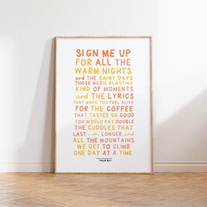 SIGN ME UP Quote Poem Print, Inspirational Typography, Trendy Poster ...
