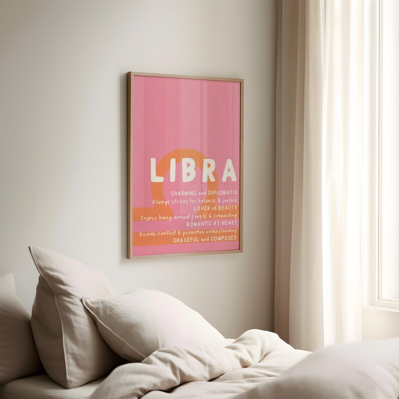 LIBRA Print Zodiac Poster Star Sign Wall Art Libra Wall Art Trendy ...