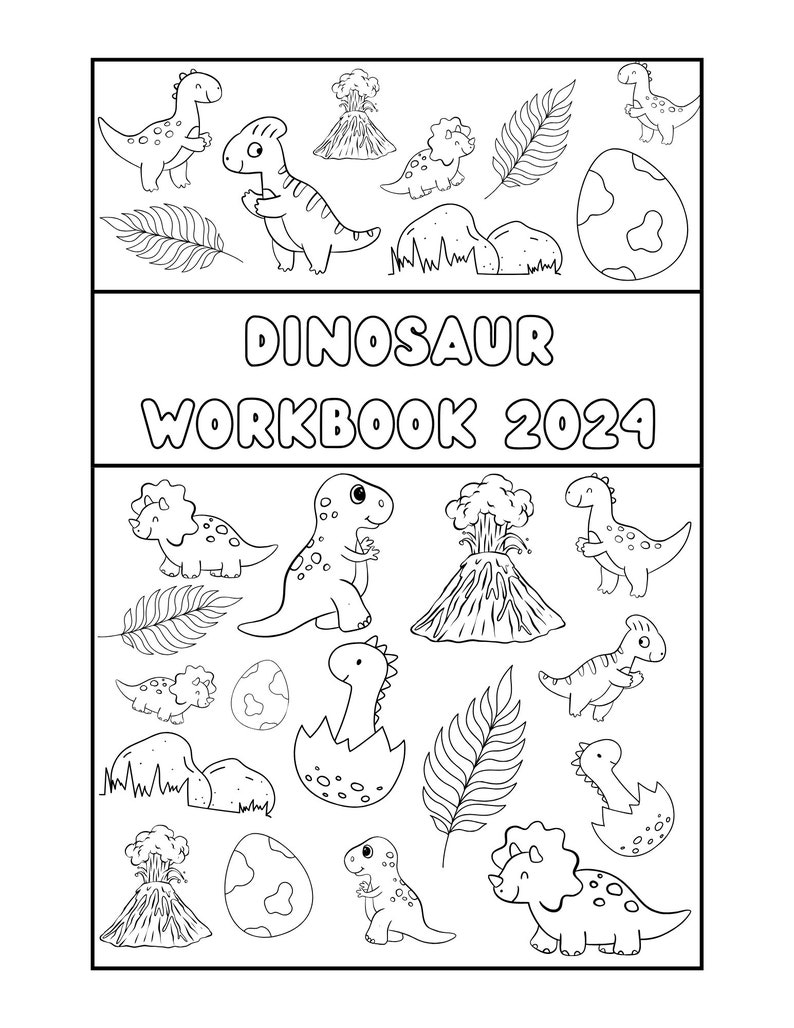 Dinosaur Workbook 2024 - Etsy