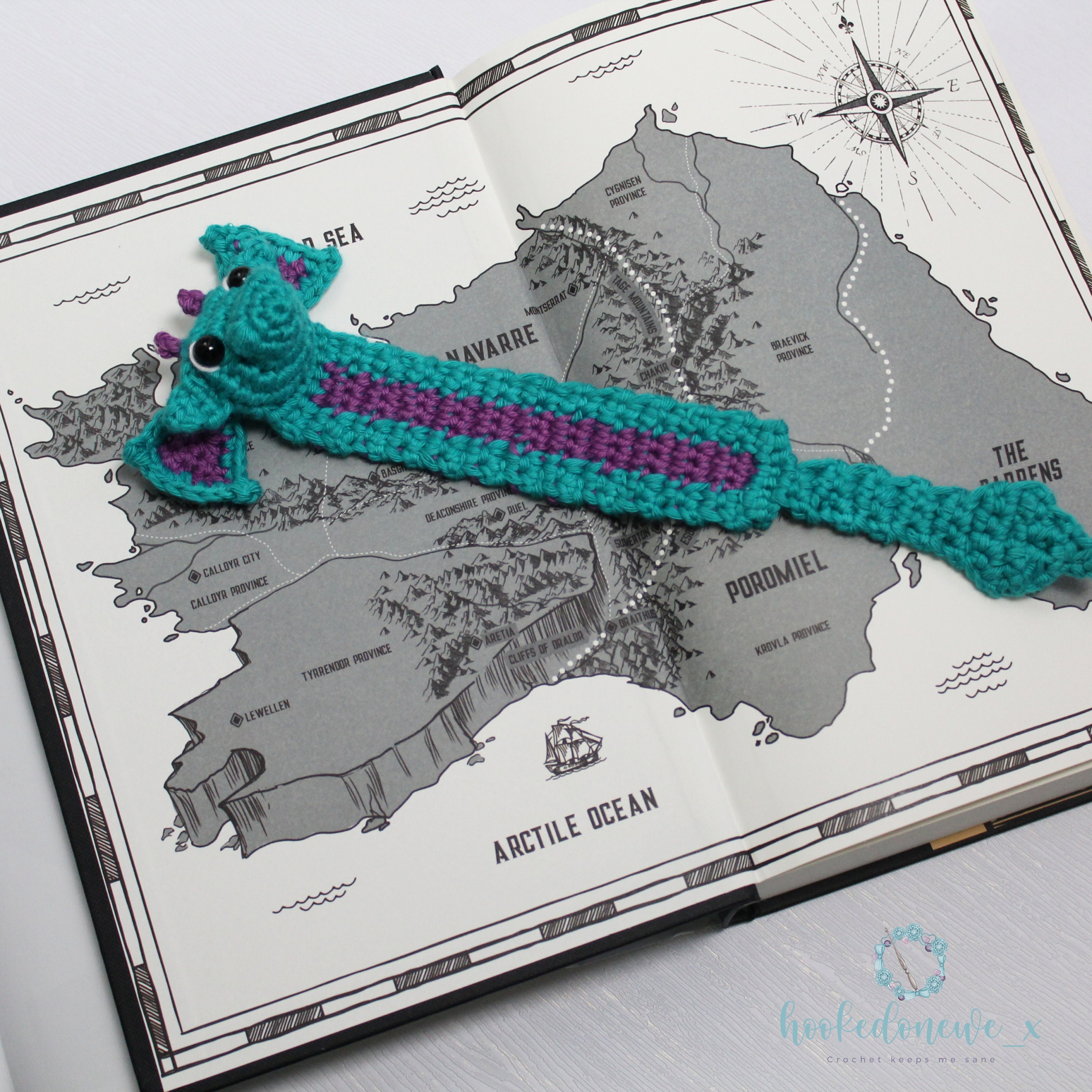Crochet Pattern: Wing Leader Dragon Bookmark low Sew - Etsy
