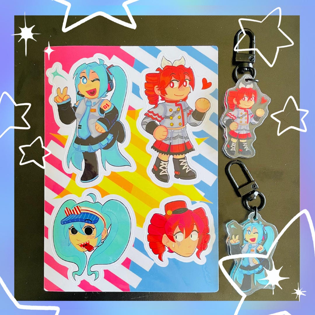 Miku & Teto [VOCALOID] Sticker Sheet - Etsy