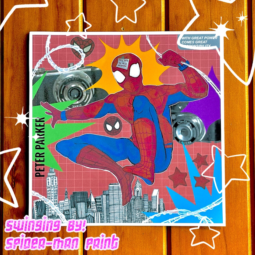 Swinging By! Spider-man Square Print - Etsy