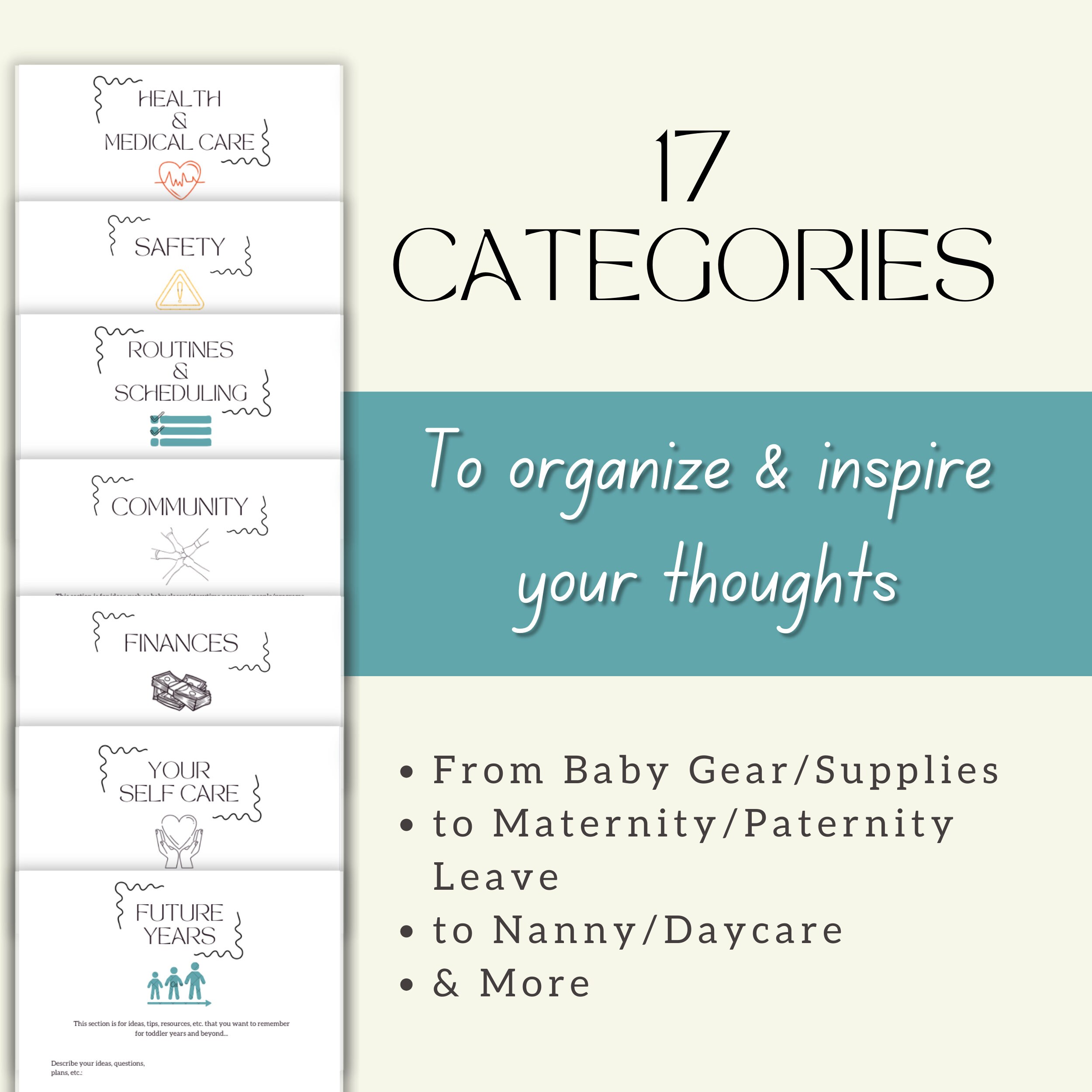 Idea Organizer for Parents & Caregivers - Pregnancy to Infant Stage - Etsy