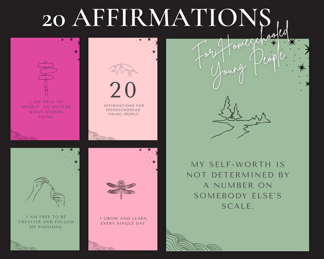 US Ed: Affirmation Cards for Homeschooled Young People - Etsy