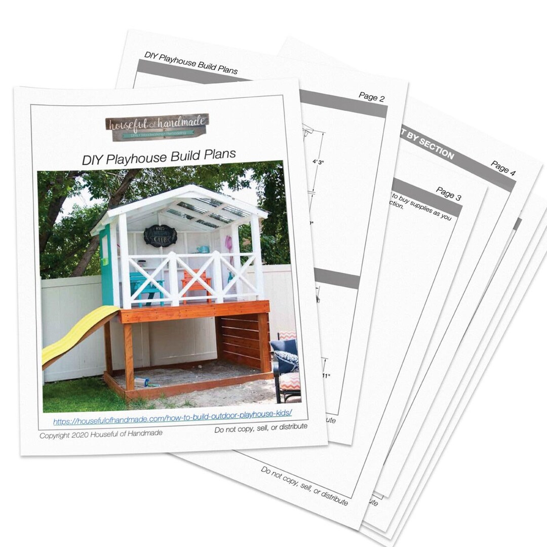 DIY Playhouse Build Plans - 7x9 Foot With Sandbox and Slide - Etsy
