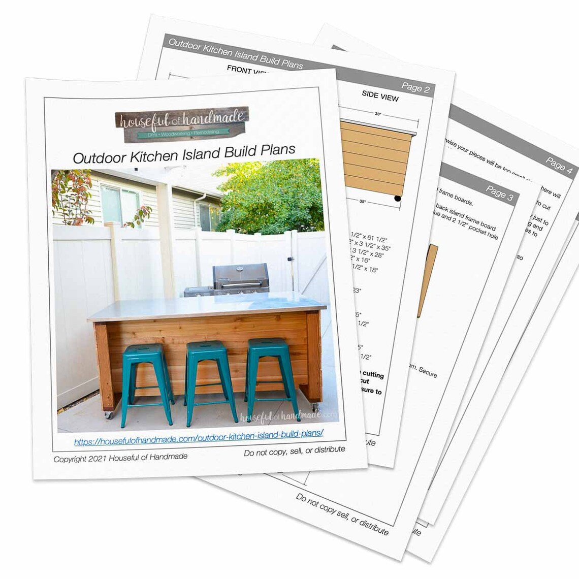 Outdoor Kitchen Island Woodworking Plans DIY Outside Kitchen PDF Build ...