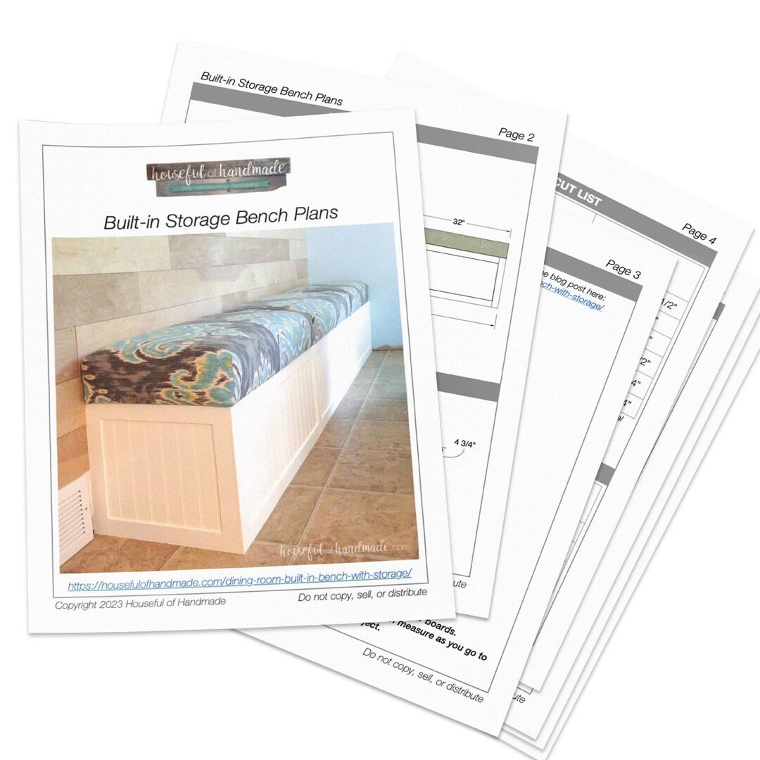 Built-in Bench Woodworking Plans - DIY Banquette Bench PDF Plans - Etsy