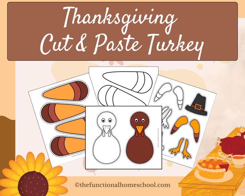 Thanksgiving Cut & Paste Turkey Activity - Etsy