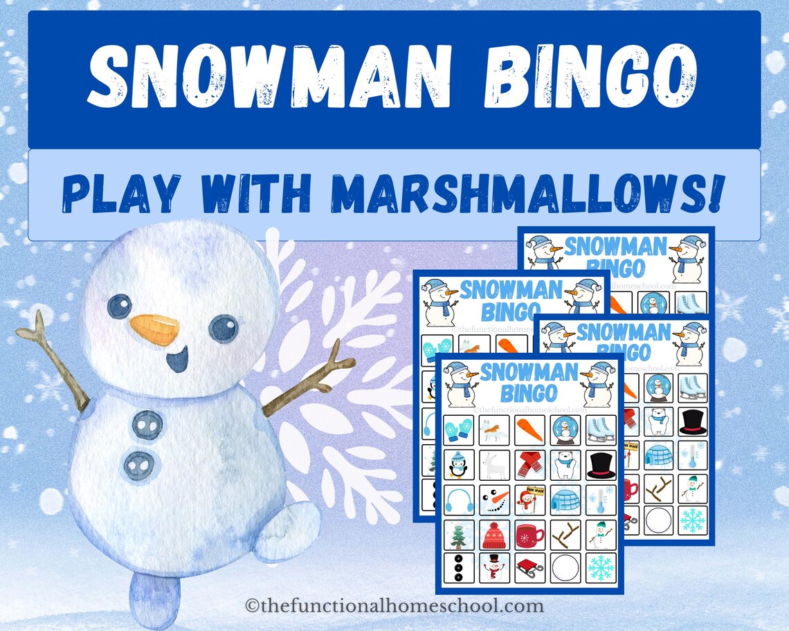 Wintery Snowman BINGO Game! - Etsy