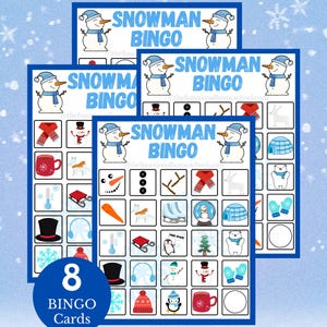 Wintery Snowman BINGO Game! - Etsy