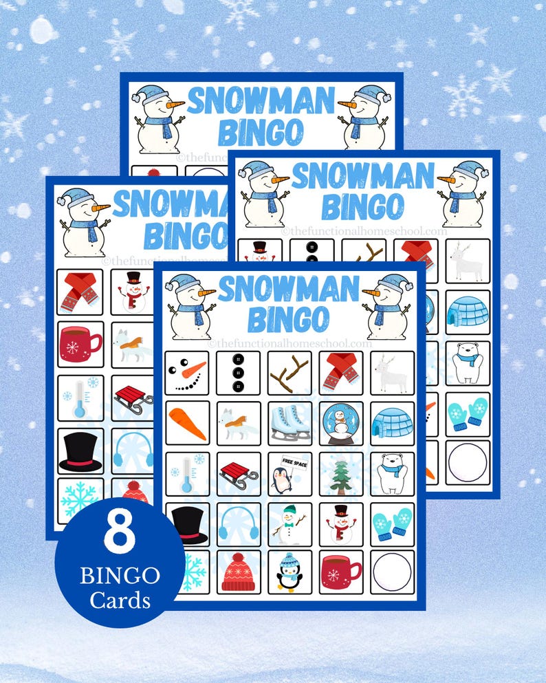 Wintery Snowman BINGO Game! - Etsy