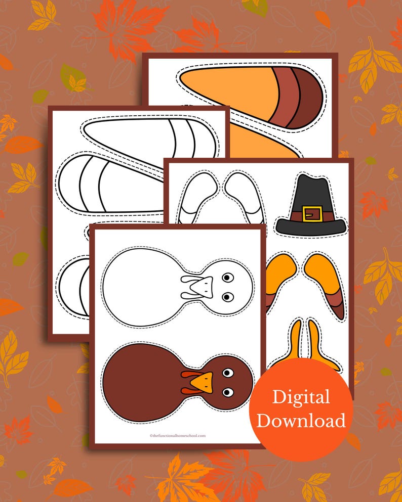 Thanksgiving Cut & Paste Turkey Activity - Etsy