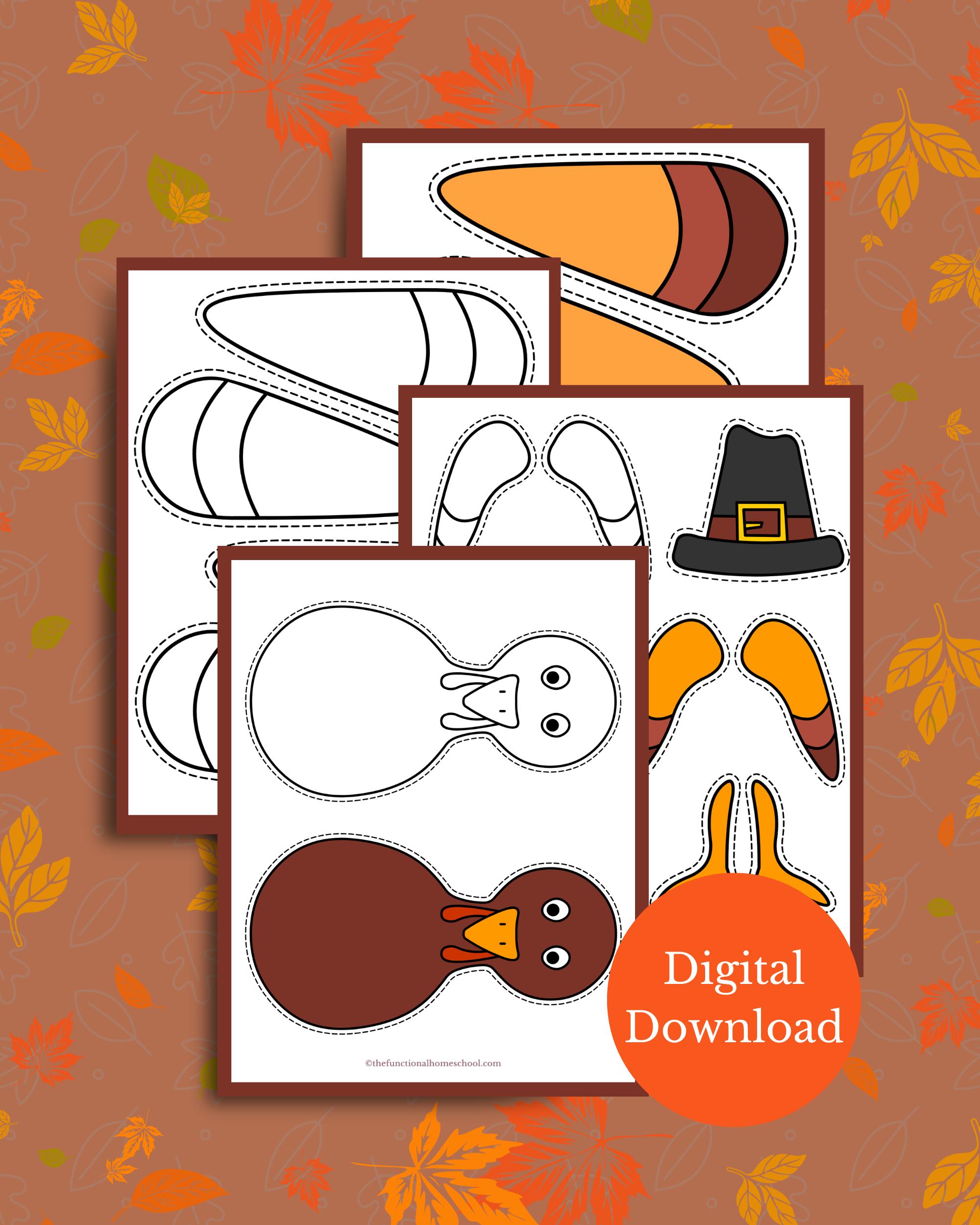 Thanksgiving Cut & Paste Turkey Activity - Etsy
