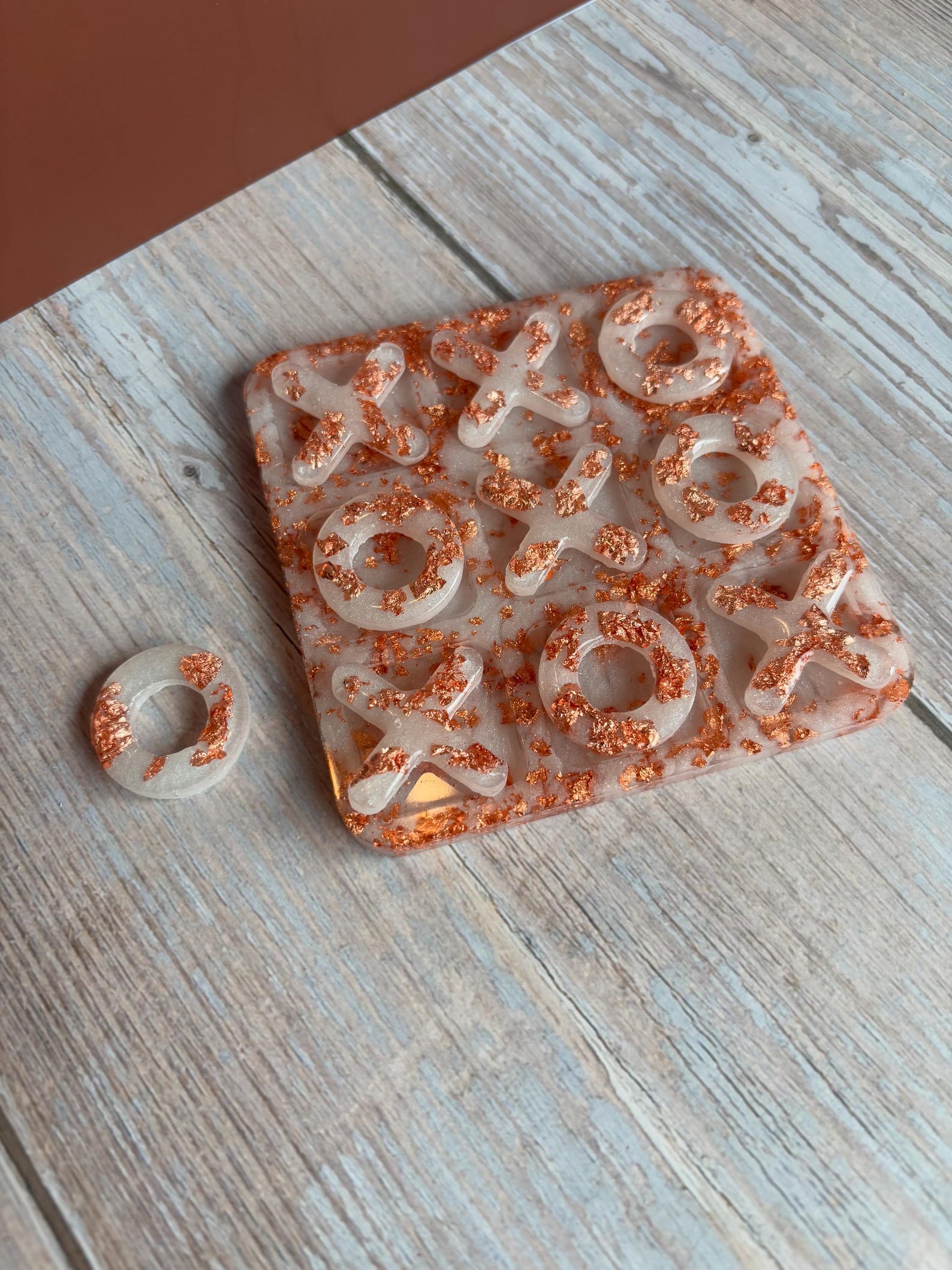 Handmade Resin Tic Tac Toe Board Game: Metallic Flakes - Etsy