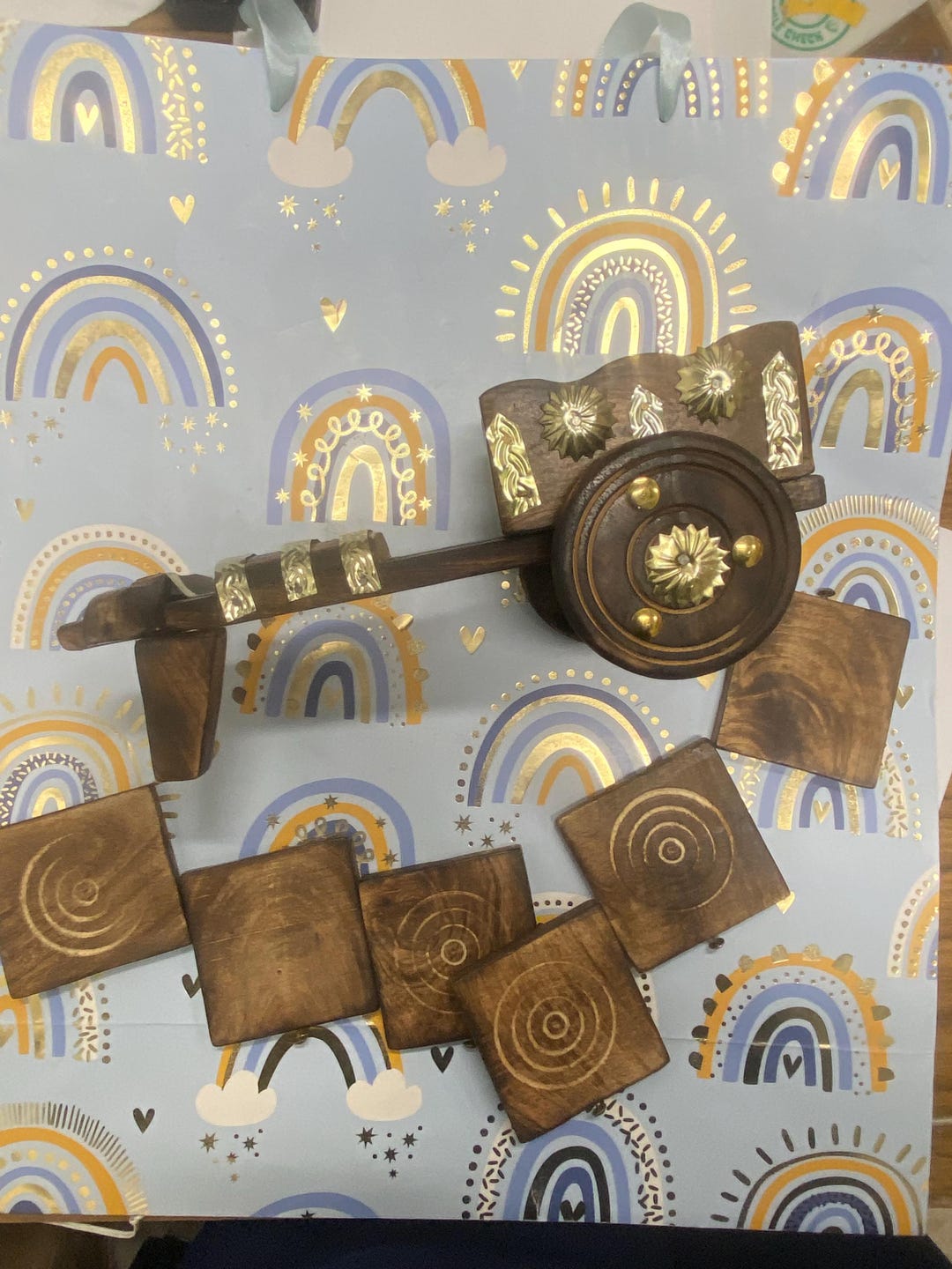 Handcrafted Wooden Bull Cart Coaster Set: Ethnic Indian Decor - Etsy