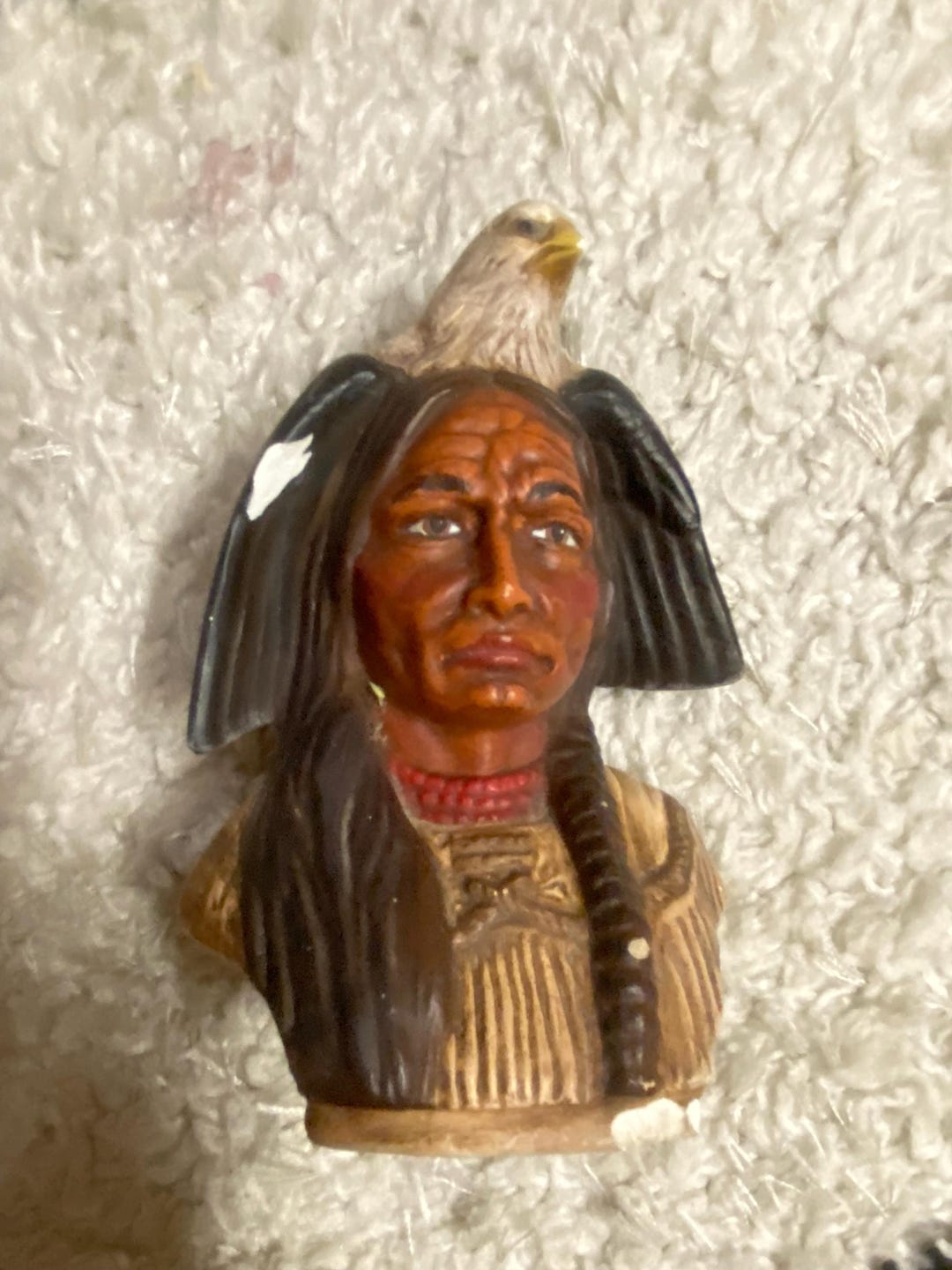 Vintage Native American Indian Chief Bust With Bald Eagle Head Dress - Etsy