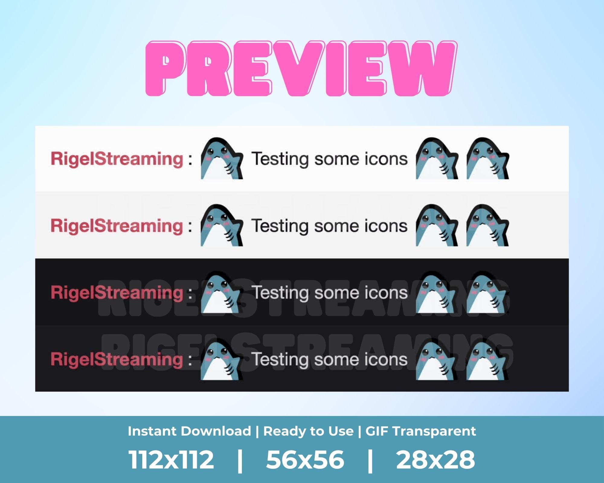 Kawaii Dusty Blue Shark Pop Cat Animated Emotes: Twitch, Discord, Kick ...