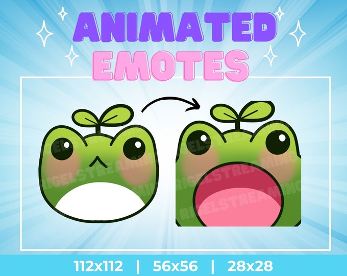 Animated Frog Twitch Emote Pack Bundle, Kawaii Cottagecore Pastel ...