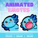 Kawaii Blue Axolotl Pop Cat Animated Emotes: Twitch, Discord, Kick, Etc ...