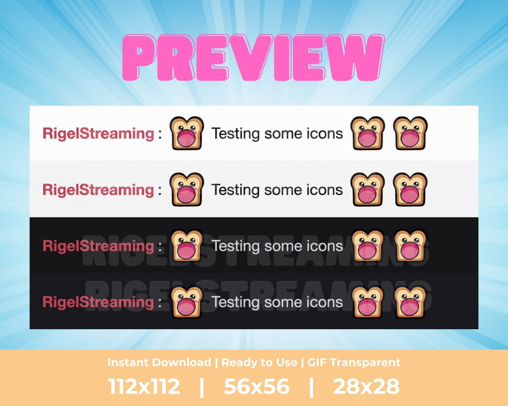 Animated Kawaii Toast Pop Cat Twitch Discord Emotes & Stickers | GIF ...
