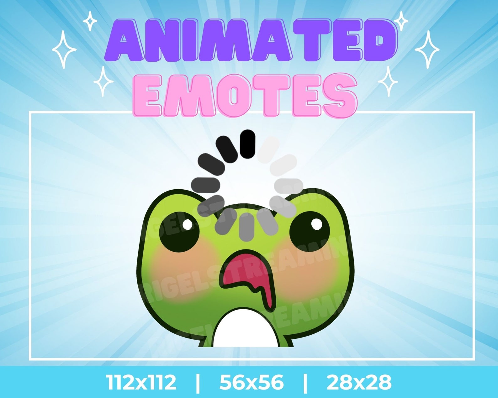Animated Kawaii Loading Frog Emotes for Twitch, Kick, Discord | Ready ...