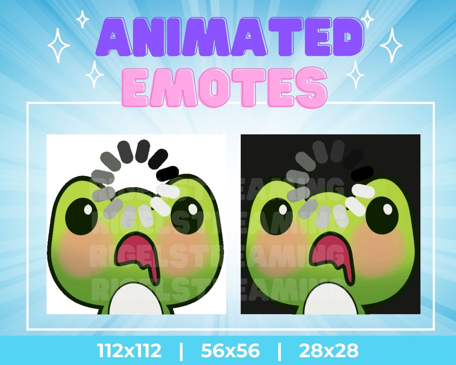 Animated Kawaii Loading Frog Emotes for Twitch, Kick, Discord | Ready ...