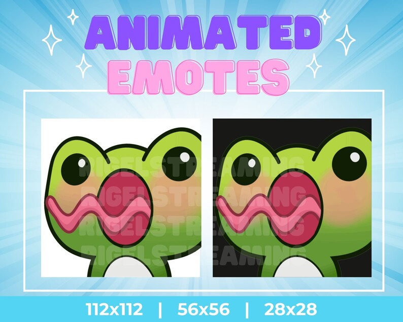 Animated Kawaii Frog Lick Tongue Emotes for Twitch, Kick, Discord ...