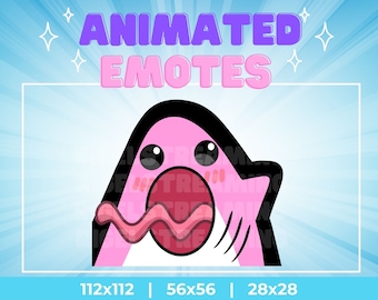 Animated Kawaii Pink Shark Hellmo Twitch Kick Discord Emotes & Stickers ...