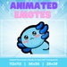 Kawaii Blue Axolotl Pop Cat Animated Emotes: Twitch, Discord, Kick, Etc ...