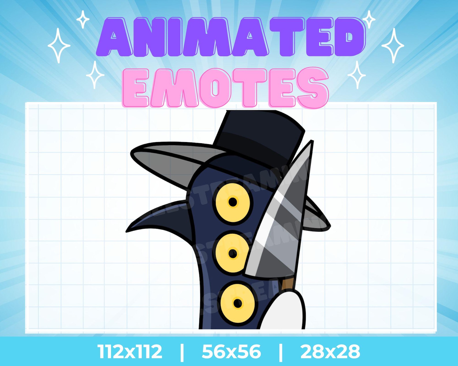 Magpie Sussie Angry Knife Animated Emote: Funny Twitch, Kick, Discord ...