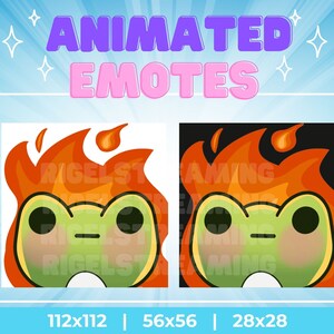 Animated Kawaii Frog on Fire Hellmo Meme Twitch Kick Discord Emotes ...
