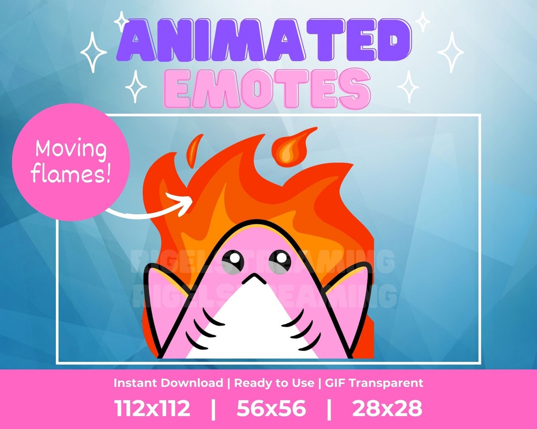 Animated Kawaii Pink Shark Hellmo Twitch Kick Discord Emotes & Stickers ...