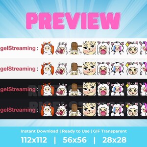 BUNDLE: Animated Kawaii Llama Emotes for Twitch, Kick, Discord, Etc ...