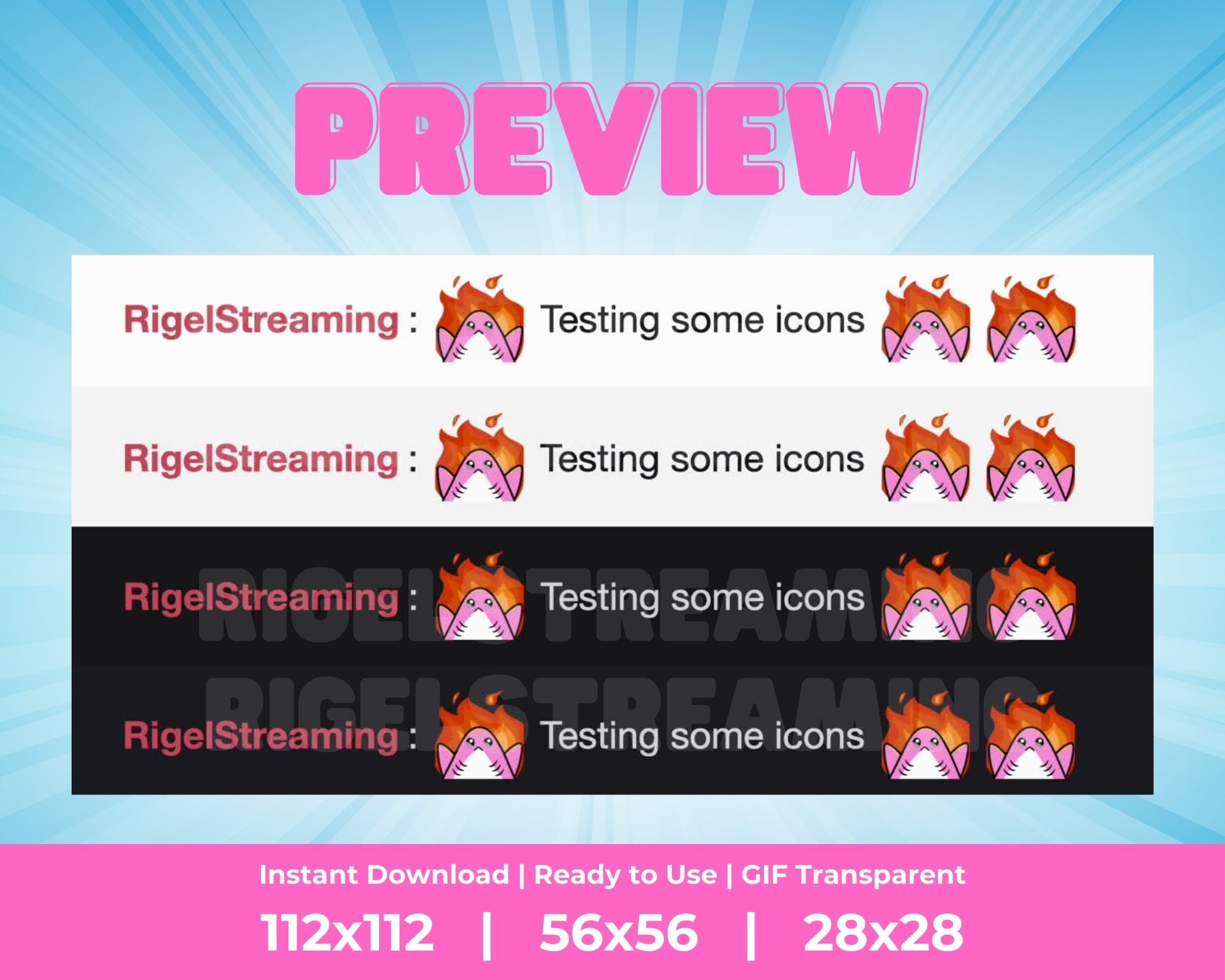 Animated Kawaii Pink Shark Hellmo Twitch Kick Discord Emotes & Stickers ...