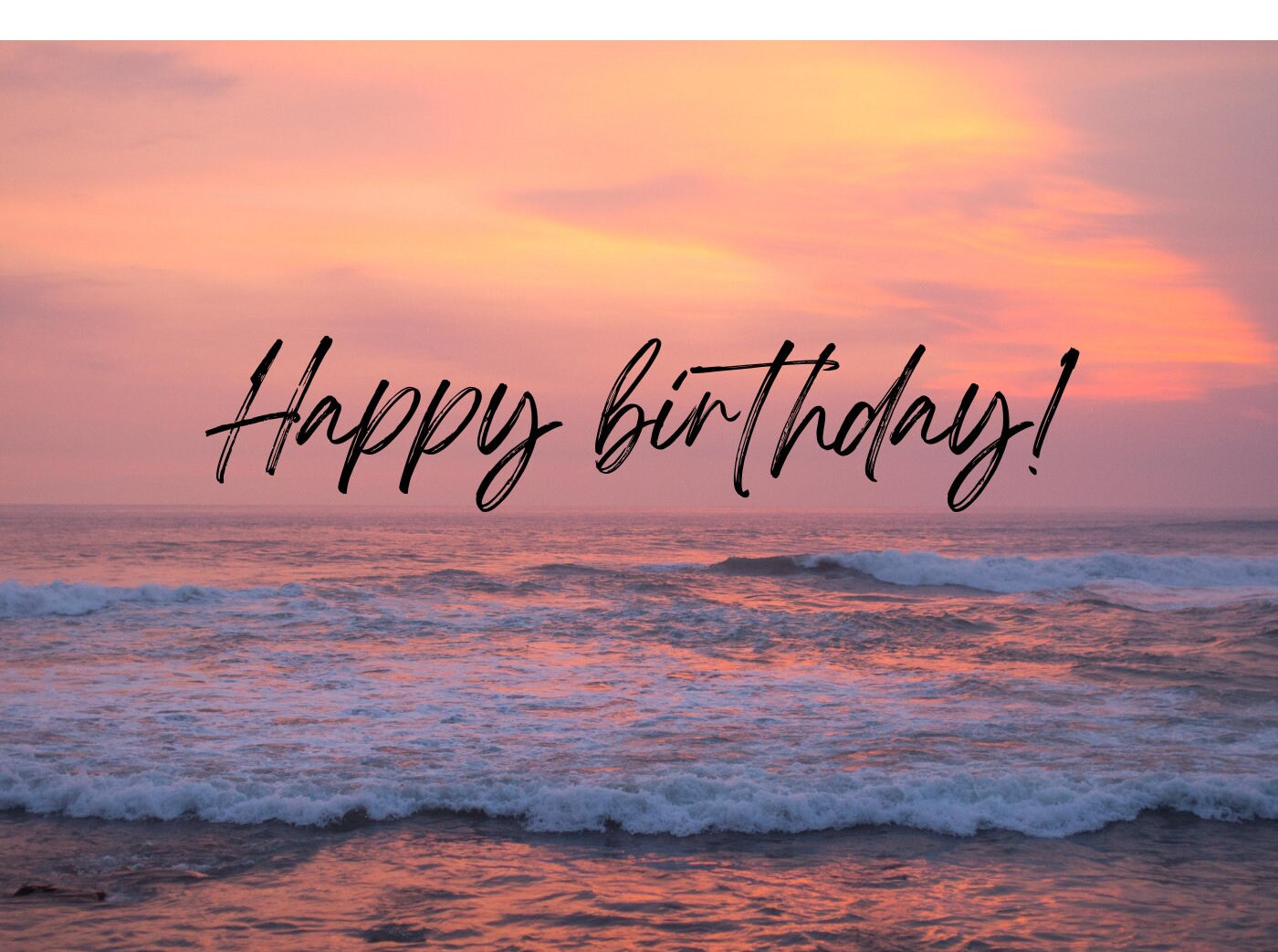 Printable 5" X7" Birthday Card, Sunset With Waves - Etsy