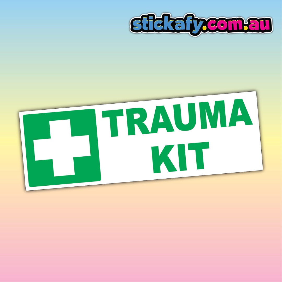 Trauma Kit Sticker - Waterproof Vinyl | Aussie Camp Boat Kayak First ...