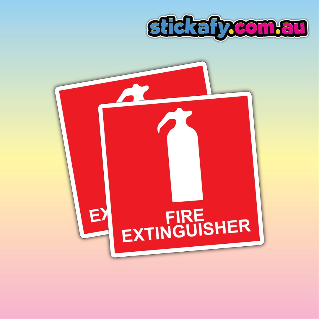2x Fire Extinguisher Sticker - Waterproof Vinyl | Aussie Camp Boat ...