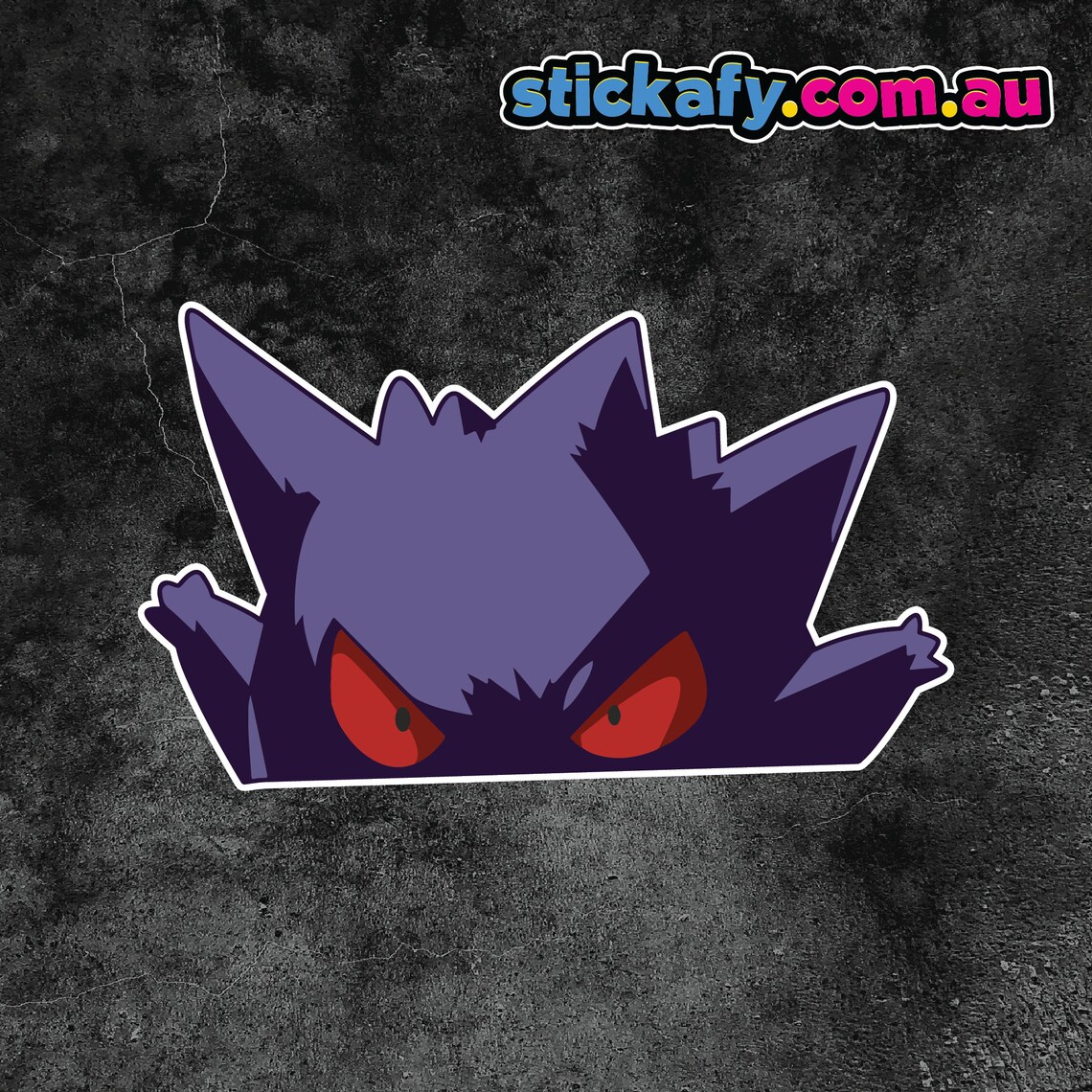 Gengar Peeking Sticker - Waterproof Vinyl Sticker | Aussie Funny Meme ...