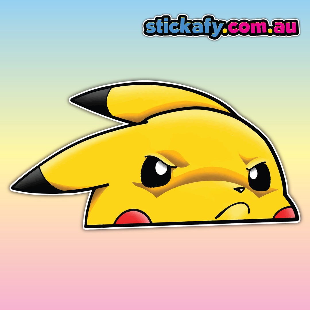 Pikachu Determined Sticker - Waterproof Vinyl Sticker | Aussie Funny ...