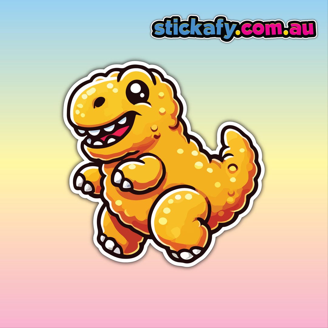 Dino Nugget Waterproof Vinyl Sticker | Aussie Funny Meme Bogan ...
