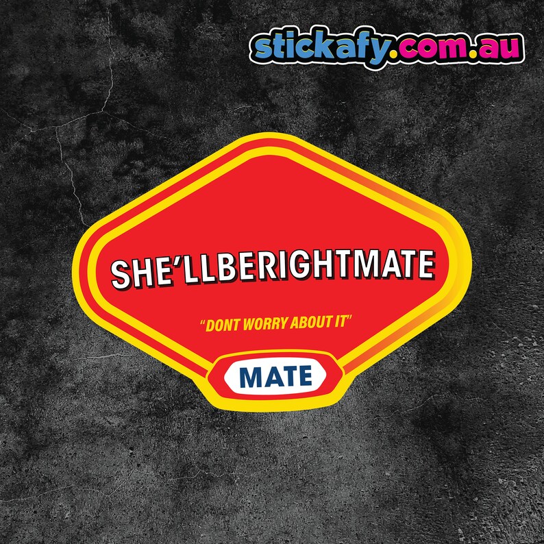 Vegemite She'll Be Right Mate Sticker Waterproof Vinyl Sticker Aussie ...
